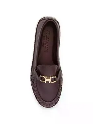FERRAGAMO Gancini Ruched Loafers