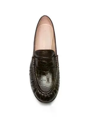 STUART WEITZMAN Spencer Croc-effect Loafers