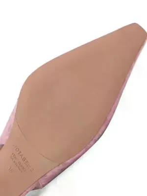 NOTABENE Emmely 70 Crocodile-effect Square-toe Pumps - Pink