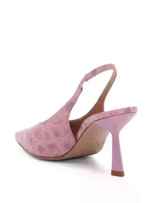 NOTABENE Emmely 70 Crocodile-effect Square-toe Pumps