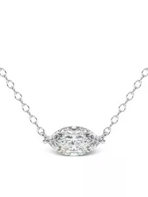 DIAMOND ESSENTIALS 14k White Gold Marquise-cut Diamond Pendant Necklace - Silver