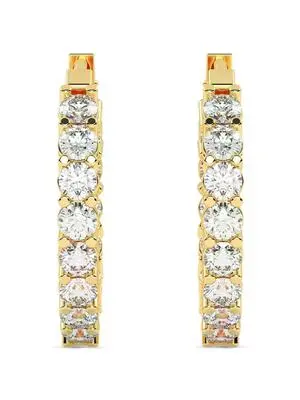 Diamond Essentials 14k Yellow Diamond Hoop Earrings