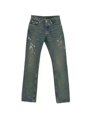 Helmut Lang 2000s Paint-splatter Jeans - Blue