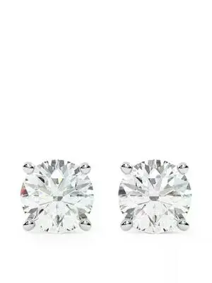 DIAMOND ESSENTIALS Lab-grown Diamond Solitaire Earrings - Silver