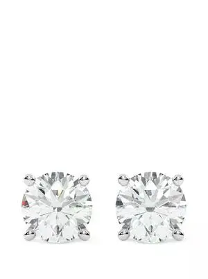 Diamond Essentials 14k White Gold Solitaire Diamond Earrings - Silver