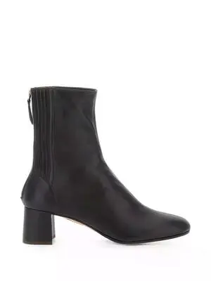 AQUAZZURA Rear-zip Ribbed-panel Ankle Boots - Brown