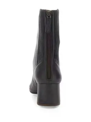 AQUAZZURA Rear-zip Ribbed-panel Ankle Boots