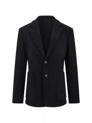 FERRAGAMO Single-breasted Jersey Blazer - Black