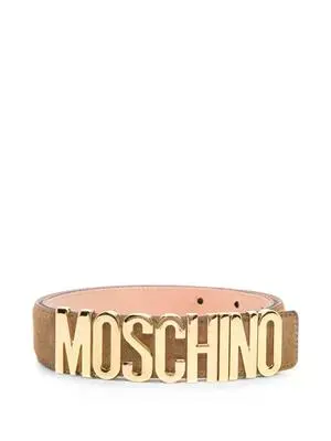 Moschino Logo-plaque Belt - Neutrals