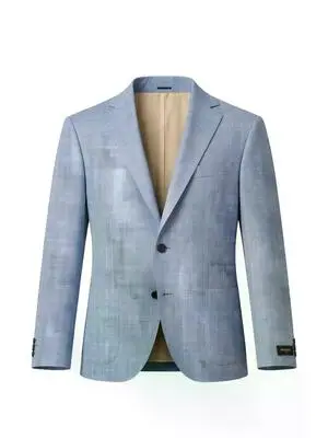 TOMBOLINI Check-pattern Single-breasted Blazer - Blue