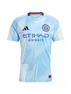 Adidas New York City Fc Geometric Print T-shirt By - Blue
