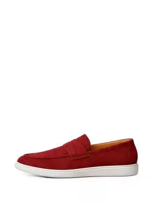 DOUCAL'S Suede Penny-strap Loafers - Red
