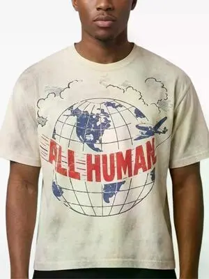 ALL HUMAN Graphic-print Washed T-shirt
