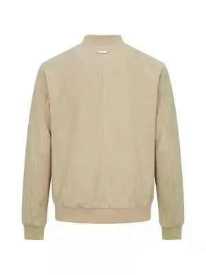 TOMBOLINI Suede-finish Zip-up Bomber Jacket - Neutrals