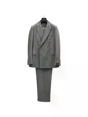 TOMBOLINI Double-breasted Pinstripe Suit - Grey