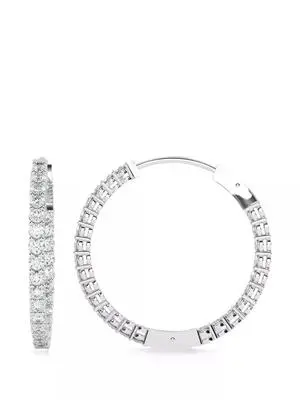 DIAMOND ESSENTIALS Diamond Hoop Earrings - Silver
