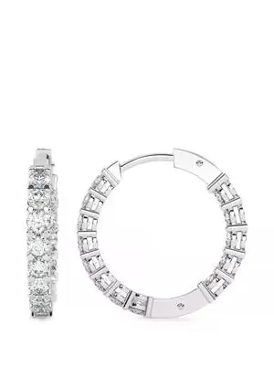 DIAMOND ESSENTIALS Laboratory-grown Diamond Hoop Earrings - Silver