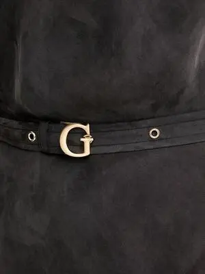 Guess Belted Cap-sleeve Midi Dress