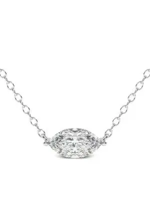 DIAMOND ESSENTIALS Marquise-cut Diamond Necklace In 14k White Gold - Silver
