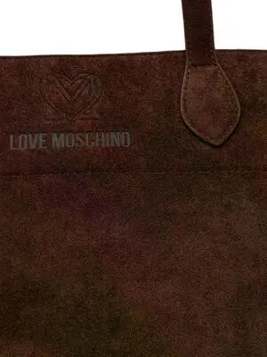 Moschino Logo-lettering Suede Tote Bag