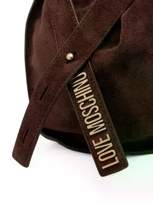 Moschino Logo-lettering Suede Tote Bag