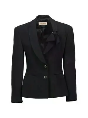 Alberta Ferretti Bow-detail Shawl-lapel Jacket - Black