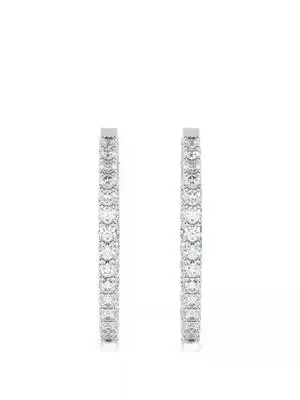 DIAMOND ESSENTIALS Laboratory-grown Diamond Oval Hoop Earrings - Silver