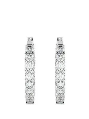 Diamond Essentials Lab-grown Diamond Hoop Earrings - Silver