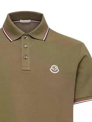 Moncler Logo-patch Tipped Polo Shirt - Brown