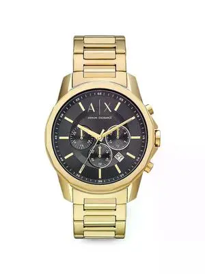 Armani Exchange Stainless Steel 44mm Watch - Black