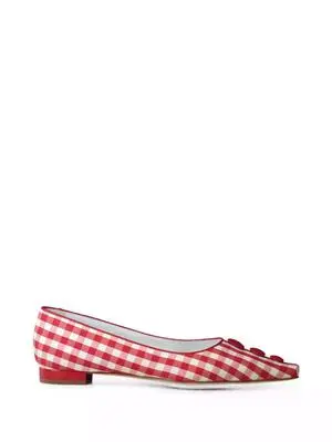 Manolo Blahnik Alexa Gingham Ballet Flats