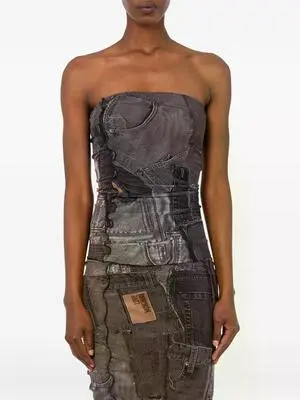 Moschino Printed Mesh Top