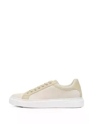 Pal Zileri Panelled Leather-trim Sneakers - Neutrals