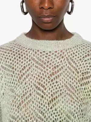 Brunello Cucinelli Sequin-embellished Open-knit Sweater