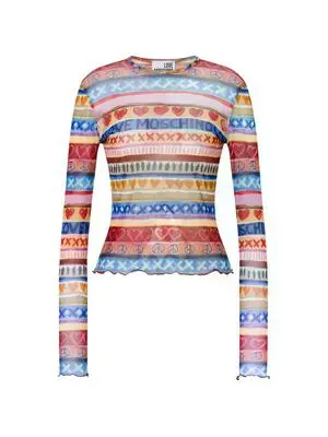 Moschino Printed Mesh T-shirt - Blue