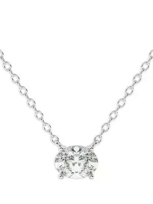 Diamond Essentials Oval-cut Diamond Necklace In White Gold - Silver