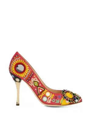 Moschino Embroidered Mirror-embellished Pumps