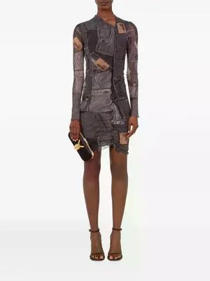 Moschino Printed Mesh Dress
