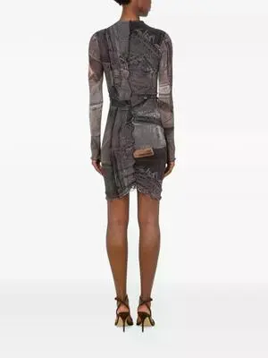 Moschino Printed Mesh Dress