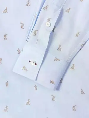 Paul Smith Little Rabbit Fil Coupé Shirt - Blue