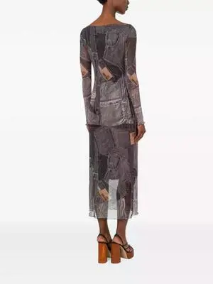Moschino Printed Mesh Dress
