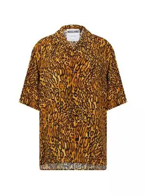 Moschino Leopard-print Short-sleeve Shirt - Brown