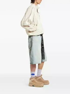 Balenciaga Logo-belt Denim Shorts