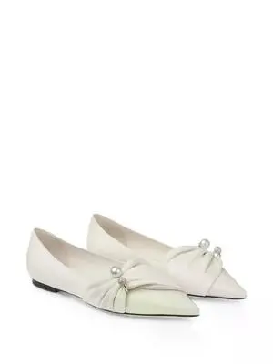 JIMMY CHOO Raffi Pearl-embellished Ballet Flats