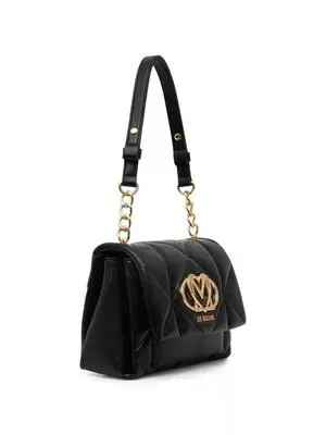 Moschino Quilted Shoulder Bag With Logo Plaque