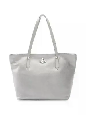 VIVIENNE WESTWOOD 2020s Orb Leather Shoulder Bag - Grey