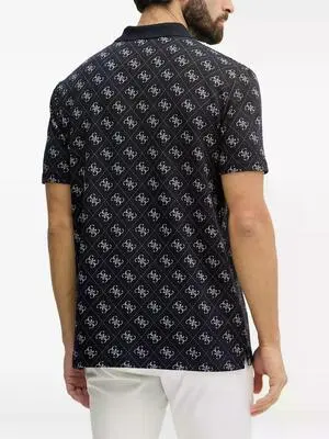 Guess 4g Monogram-print Short-sleeve Polo Shirt