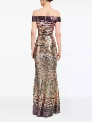 Elie Saab Sequin-embroidered Off-shoulder Maxi Dress