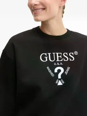 Guess Logo-embroidered Crew-neck Sweatshirt