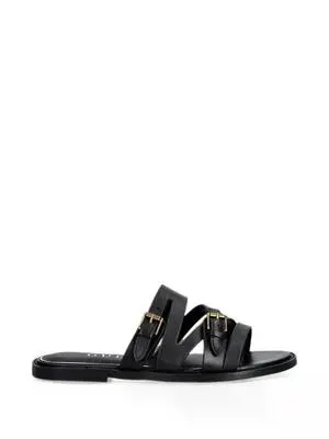 Guess Buckle-fastening Leather Sandals - Black